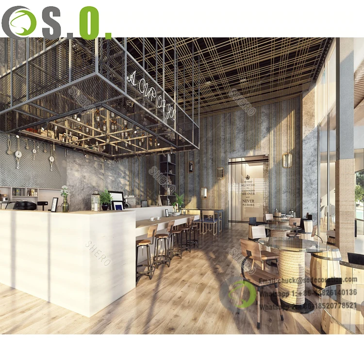 Modern Bubble Tea Shop Counter Design Display Stone Dessert Bar Counter ...