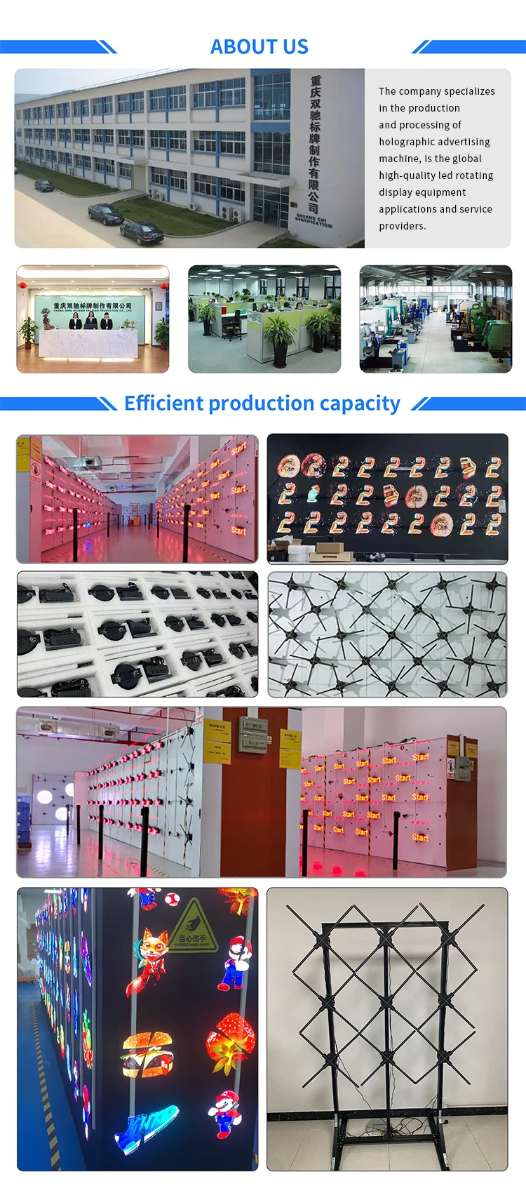 3D Hologram Fan - Outdoor Splicing 3X3 Display Projector