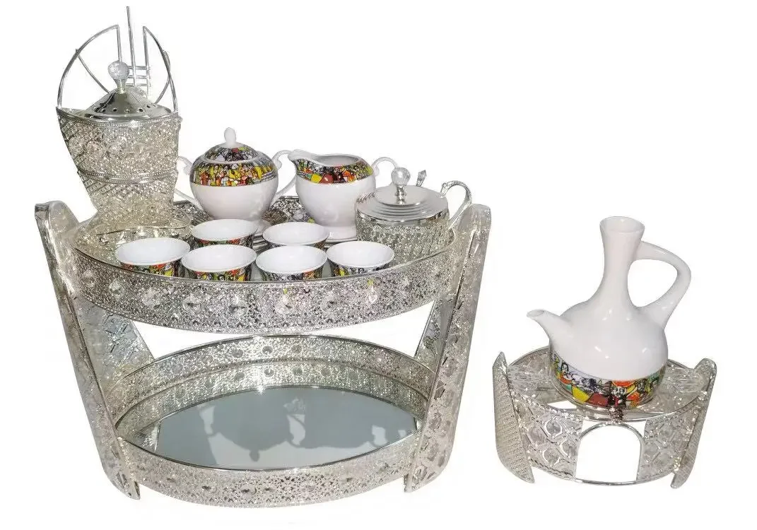 Metal Coffee Table Ethiopian Rekebot Coffee Tray With Saba Design ...