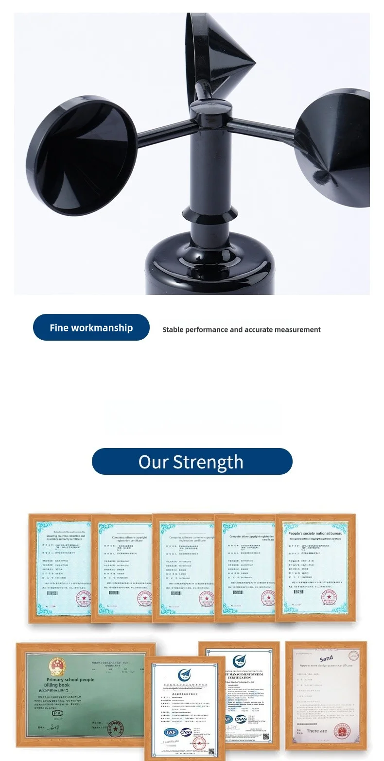 XPH Wireless Analog Pulse Digital RS485 Output Anemometer Wind Speed ...