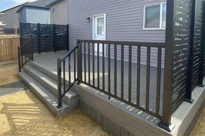 Metal Balustrade System Handrails Stair Railings Balcony Terrace Powder ...