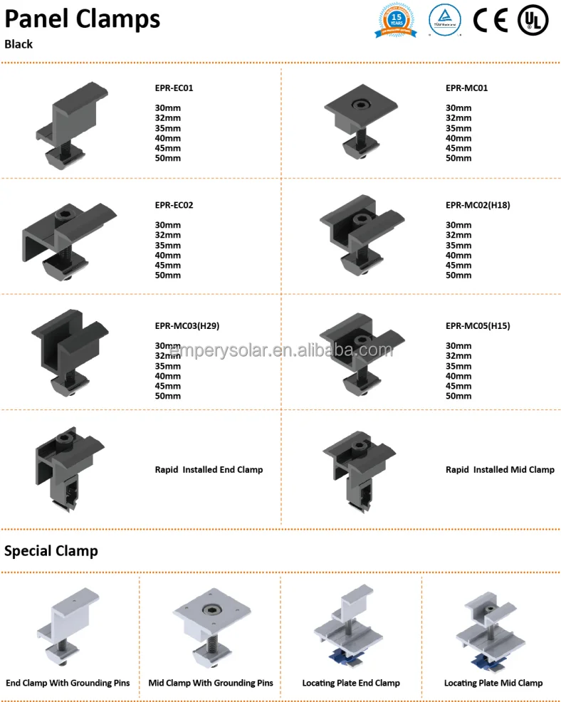End Clamp For Solar Panel Installation,Frame Fixed Foot And Solar ...