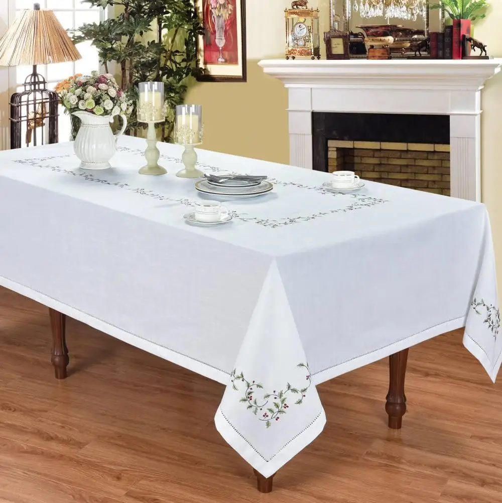 Luxury Table Linens Pure Linen Tablecloth Table Cover Hemstitch 100 ...