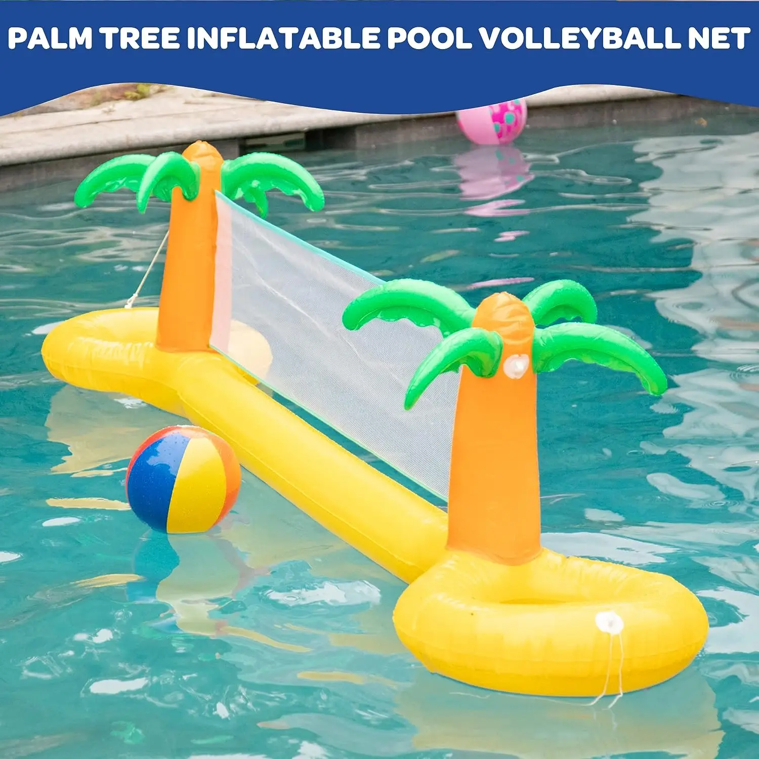 Giant Inflatable Volleyball Net Set - Perfect for Pool Fun