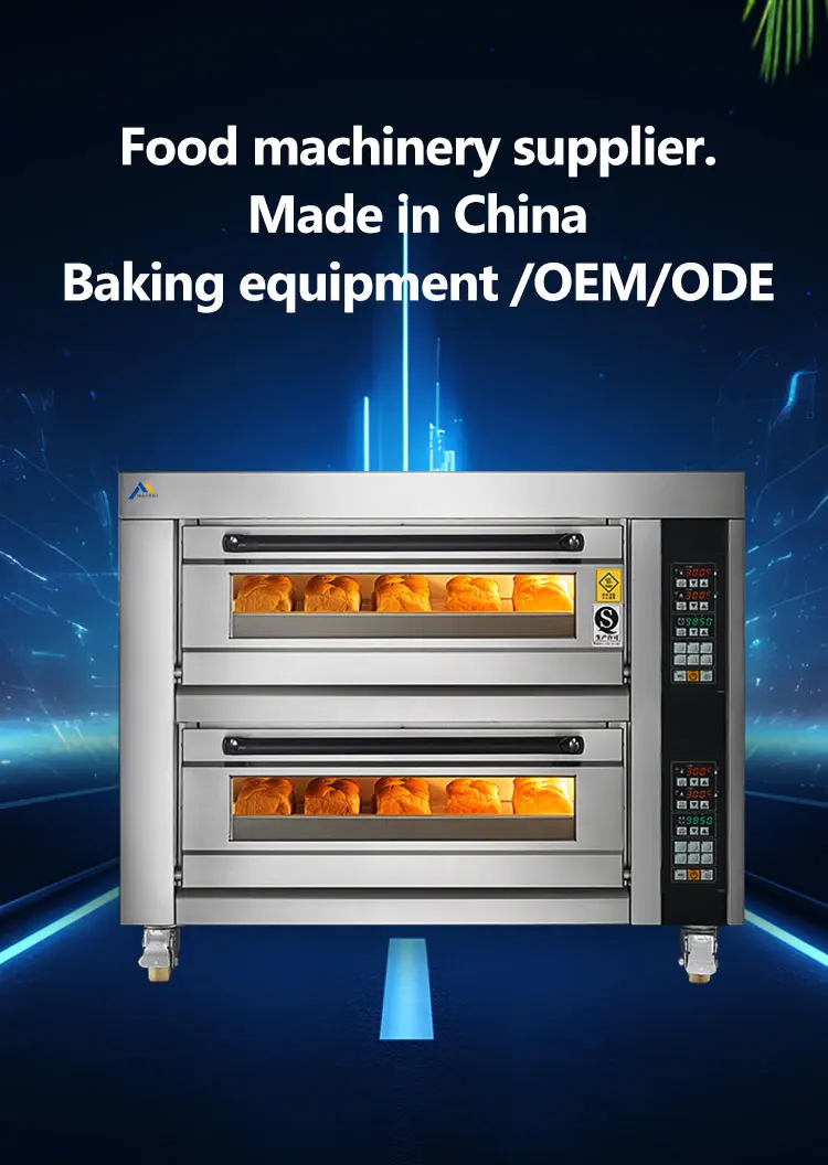 Electric Gas Bread Baking Oven 2 Layer Deck Oven Industrial Commercial ...