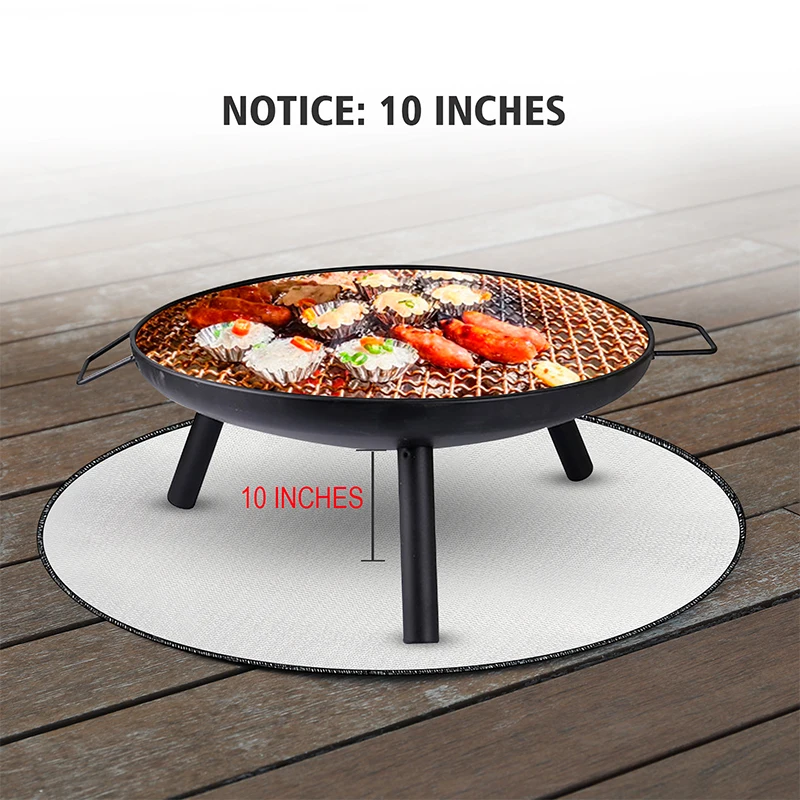 36inch Fiberglass Fire Pit Deck Protector Outside High Temperature ...