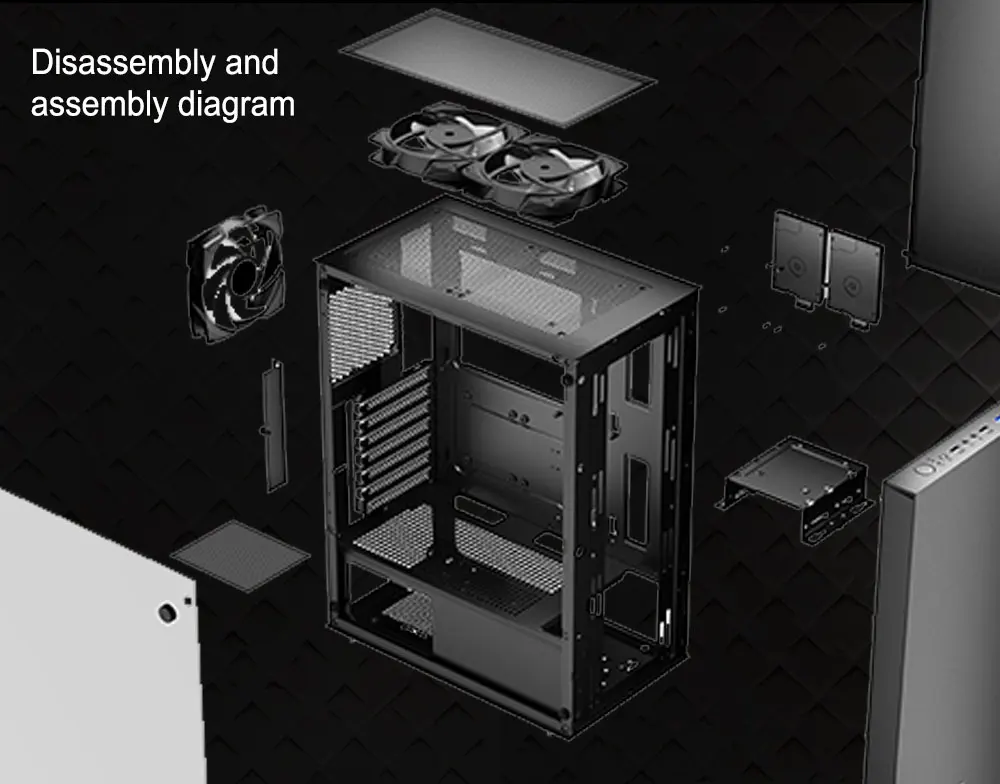 Powercase New Design Gaming Pc Case Atx Case Usb3.0 Tempered Glass ...