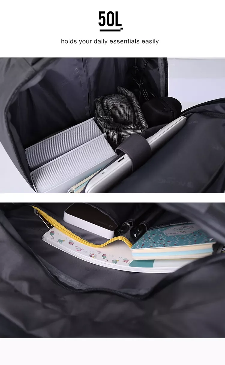 Aoking 50l Usb Men Business Travel Wheeled Backpack Trolley Wheel Rolling Backpack Luggage With ...