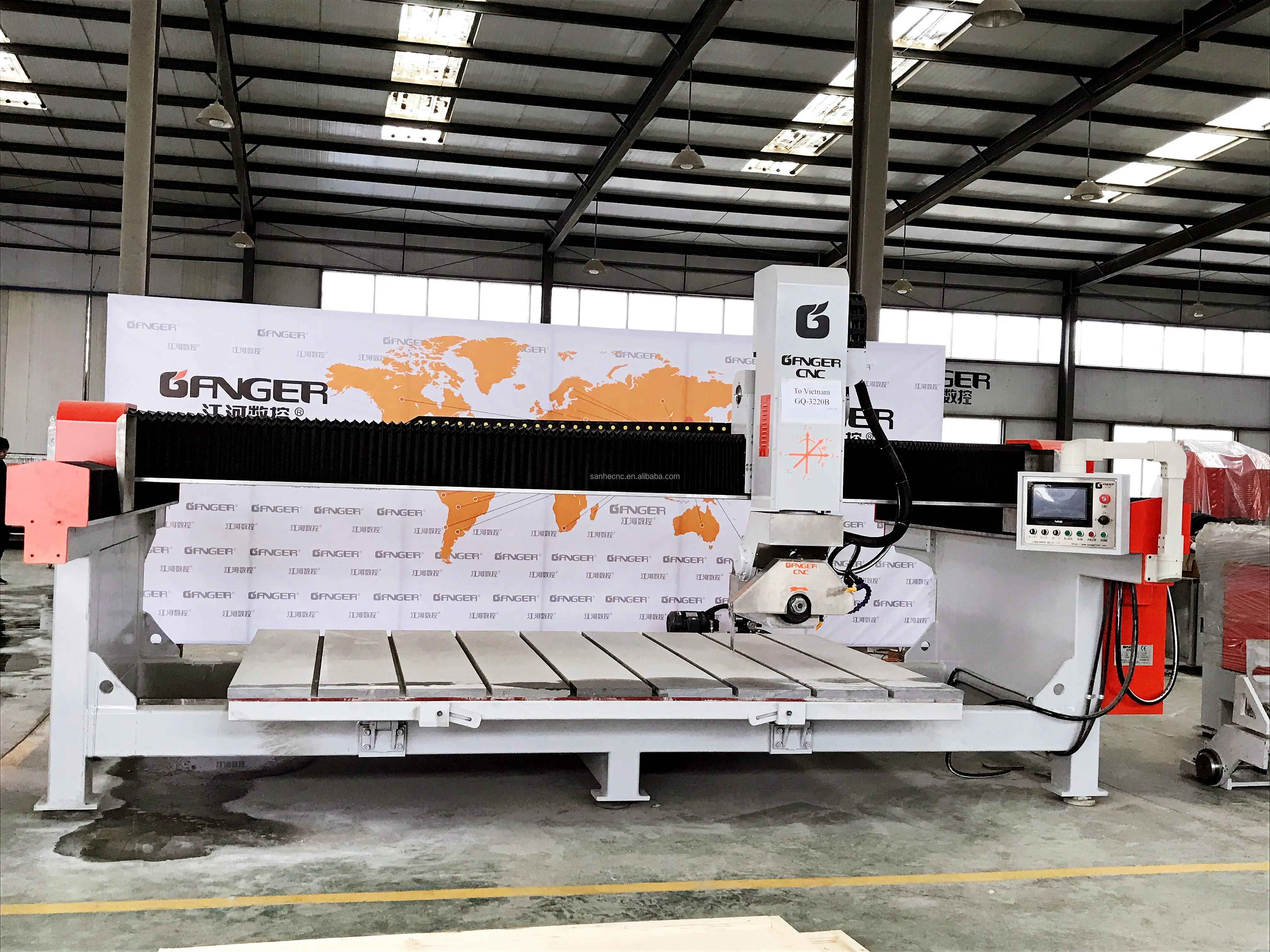 Ganger Cnc 5 Axis Bridge Saw Machinery Granite Gq-3220c Bridge Saw ...