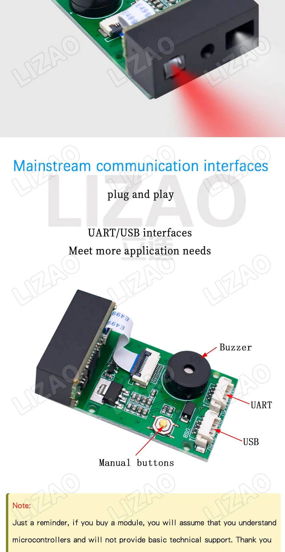 Gm67 1d 2d Usb Uart Barcode Scanner Efficient Qr Code Reader