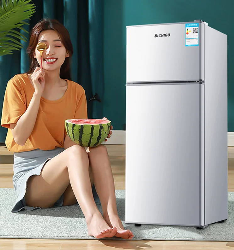 128L Mini Double-Door Refrigerator - Smart & Efficient