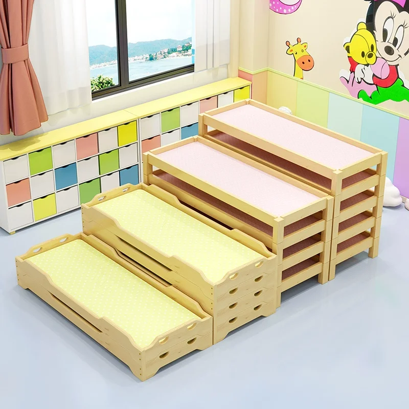 Kindergarten Bed Daycare Solid Wood Nap Bed for Preschool