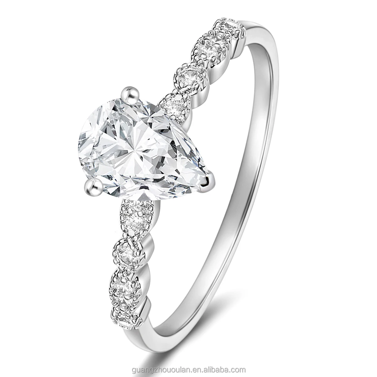 Somen 1.5ct Women Copper Ring Teardrop Engagement Rings Marquise Pear ...