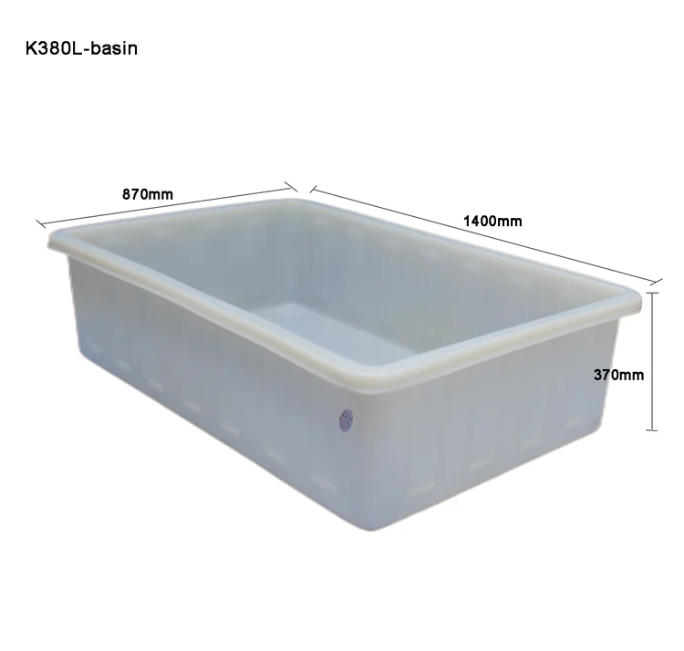 Rectangular Open Top Plastic Tubs - 500L Durable Storage Boxes for Fish ...