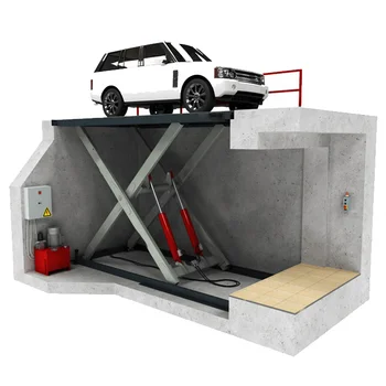 3 Tons Electric Home Garage Basement Hydraulic Stationary Scissor Car ...