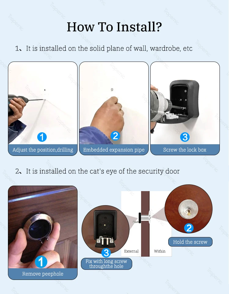 Tropernic Ttlock Smart Box Wifi Key Safe Tuya Outdoor Remote Control ...