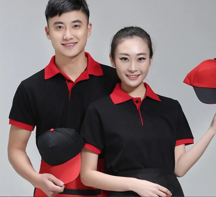 Stylish Fast Food Waiter/Waitress Restaurant Uniform - Unisex in Red ...