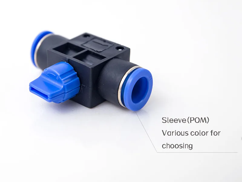 2 Way Rotary 6mm OD Pneumatic Flow Control Valve Fitting Air Hand Valve ...