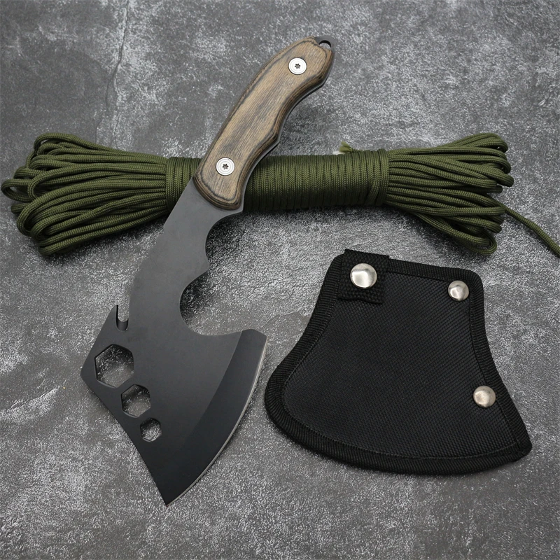 Survival Axe - Most Popular Camping Handaxe with Wood Handle