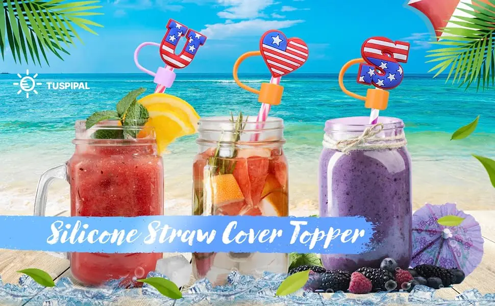 Cute Soft Straw Covers Tips For 6-8mm Reusable Straws For American ...