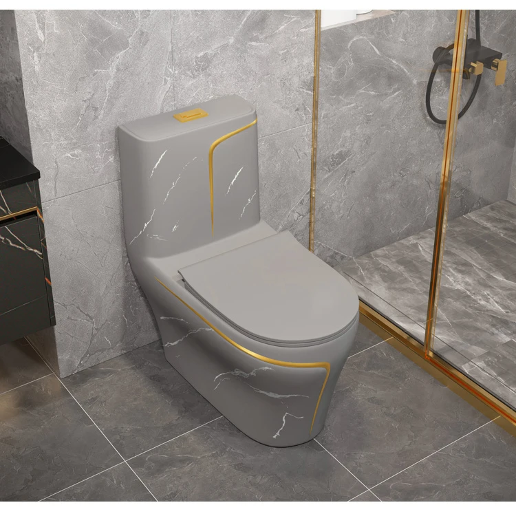 MEIYANI Stone Marble Design Rimless Flushing One Piece Toilet