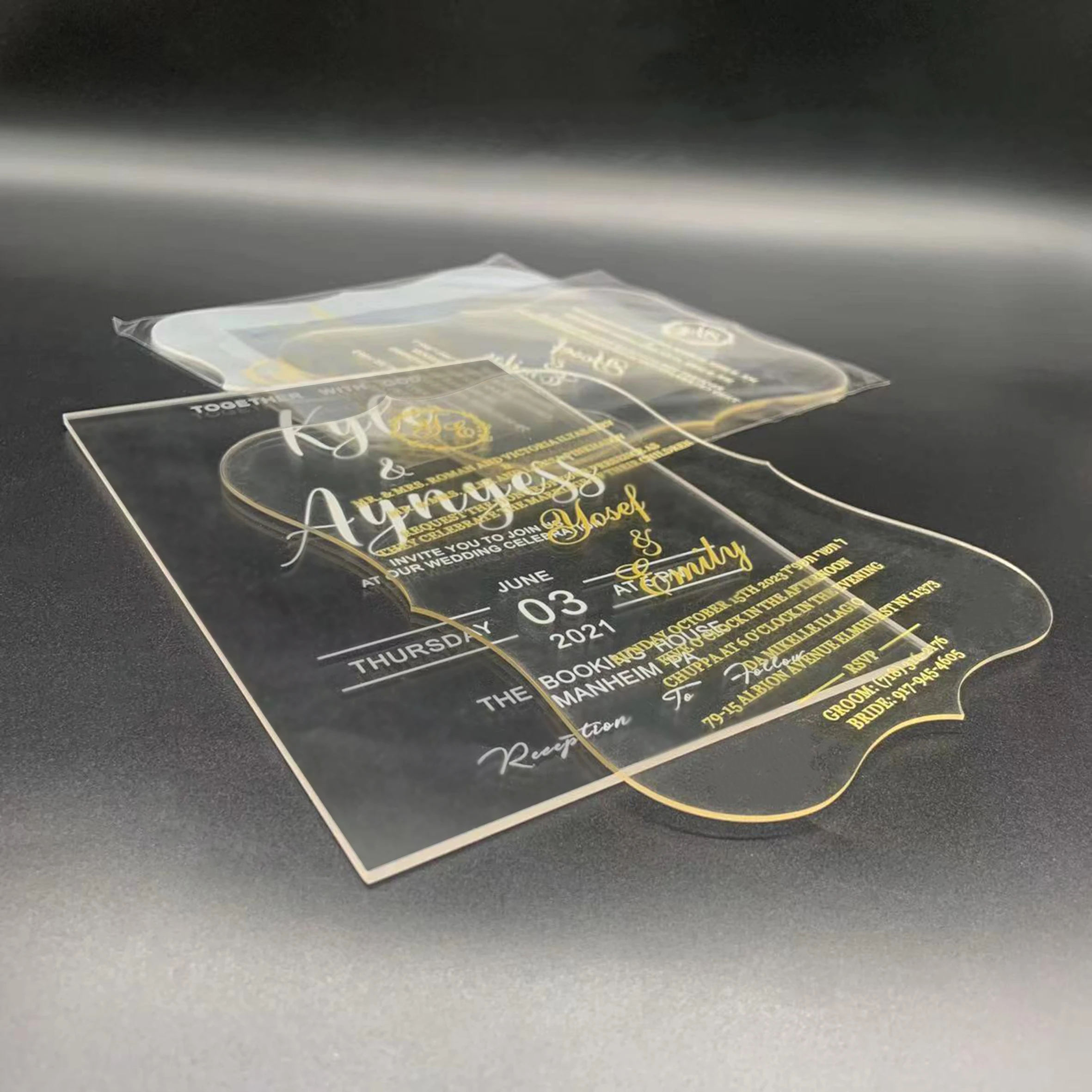 Luxury Custom Design Led Invitation Card Acrylic Wedding Invitation ...