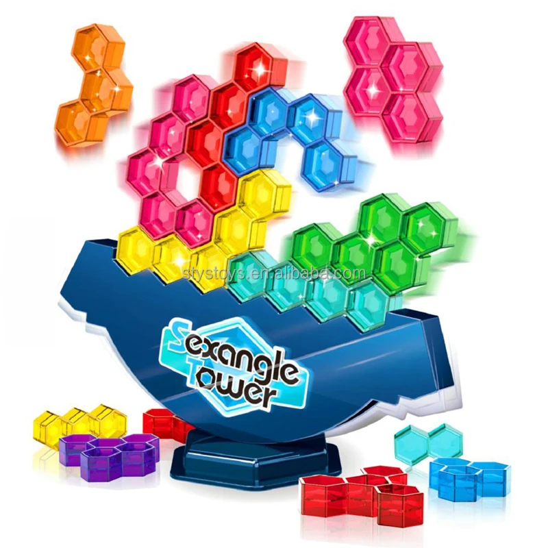 Hot New 2024 Hexagonal Diamond Balance Tower 16pcs Balance Stacking Blocks Puzzle Game - Buy ...
