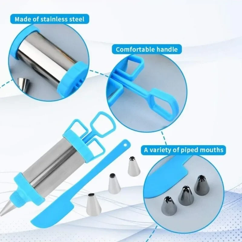 Cookie Syringe Cake Cream Press Maker DIY Pastry Syringe Extruder ...