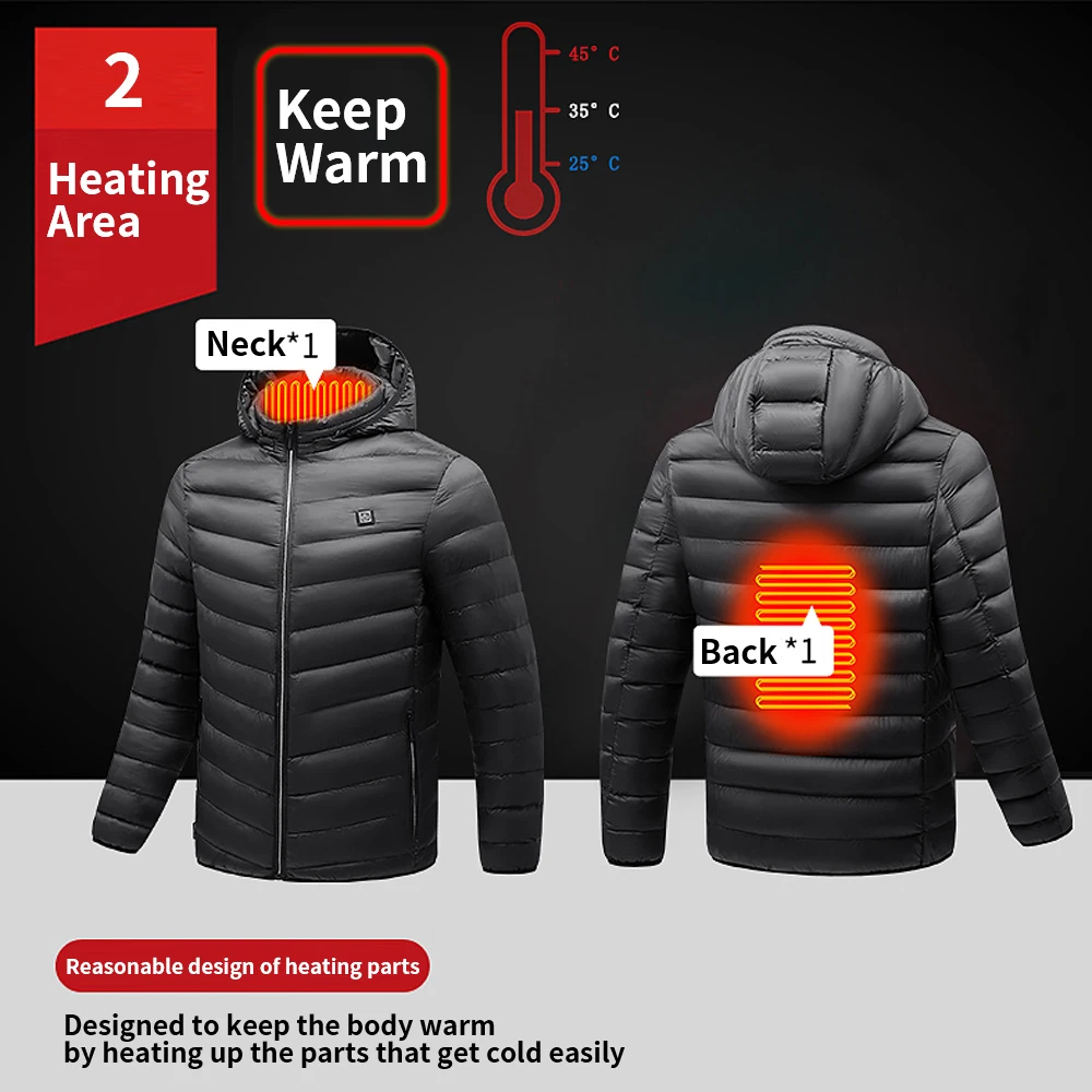 Custom Jaqueta Masculina Windproof Heated Jacket 5V USB