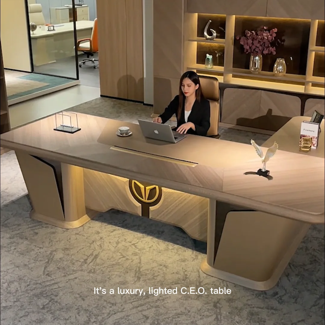 High End Quality Golden Tesla Office Desk Wisda Commercial Office ...