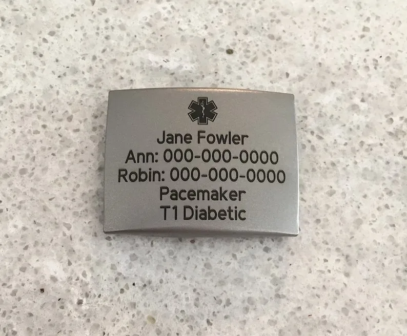 Custom Engraved Medical Alert ID Tag for Smartwatch & Bracelet - OEM ...