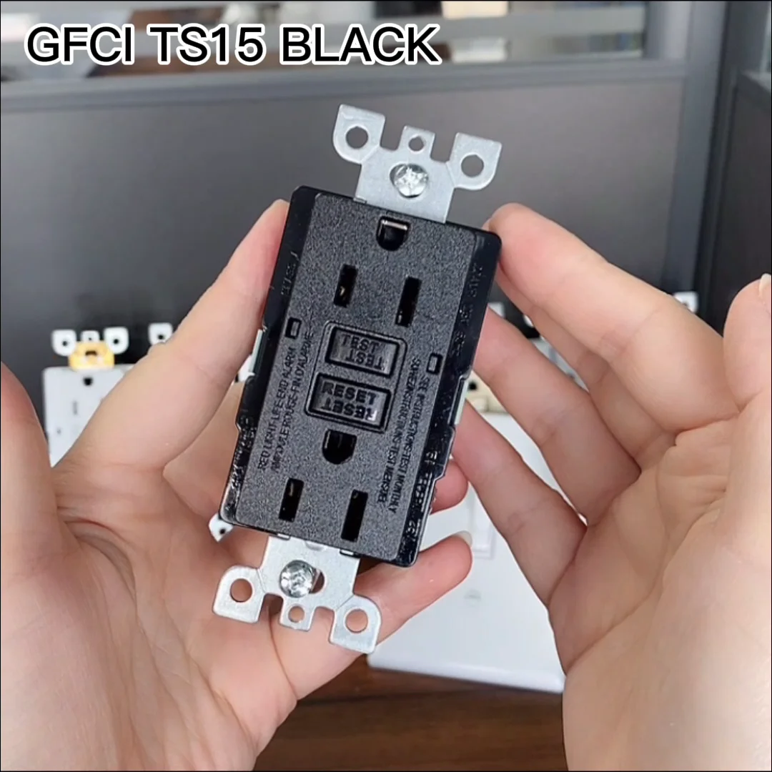 Black Usa Self Test 125v 20amp Tamper Weather Resistant Tr Gfi Socket ...