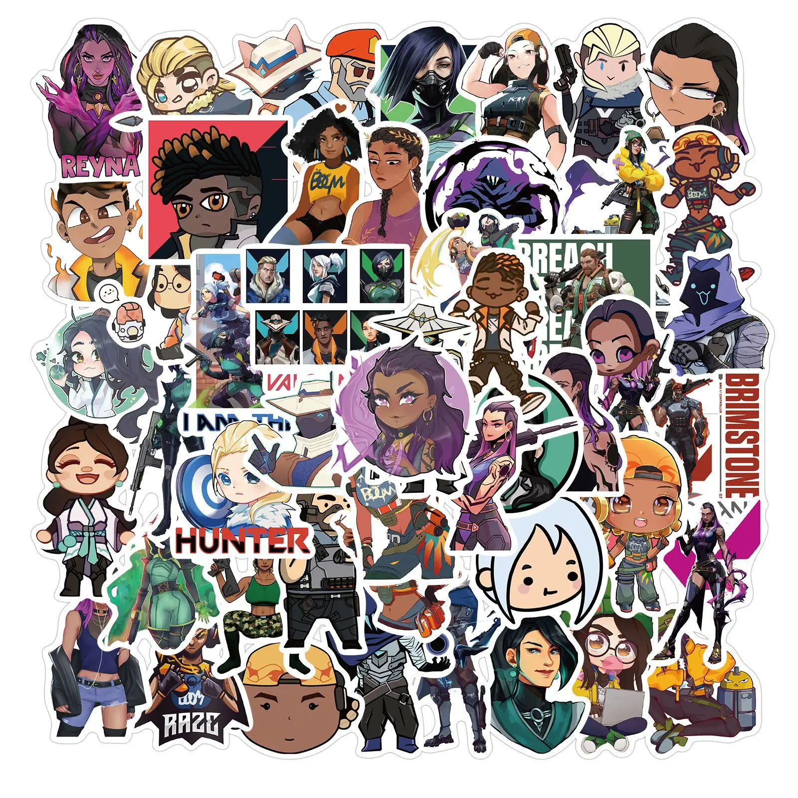 50 Unids/bolsa Valorant De Papel Personalizado De Graffiti Pegatinas ...