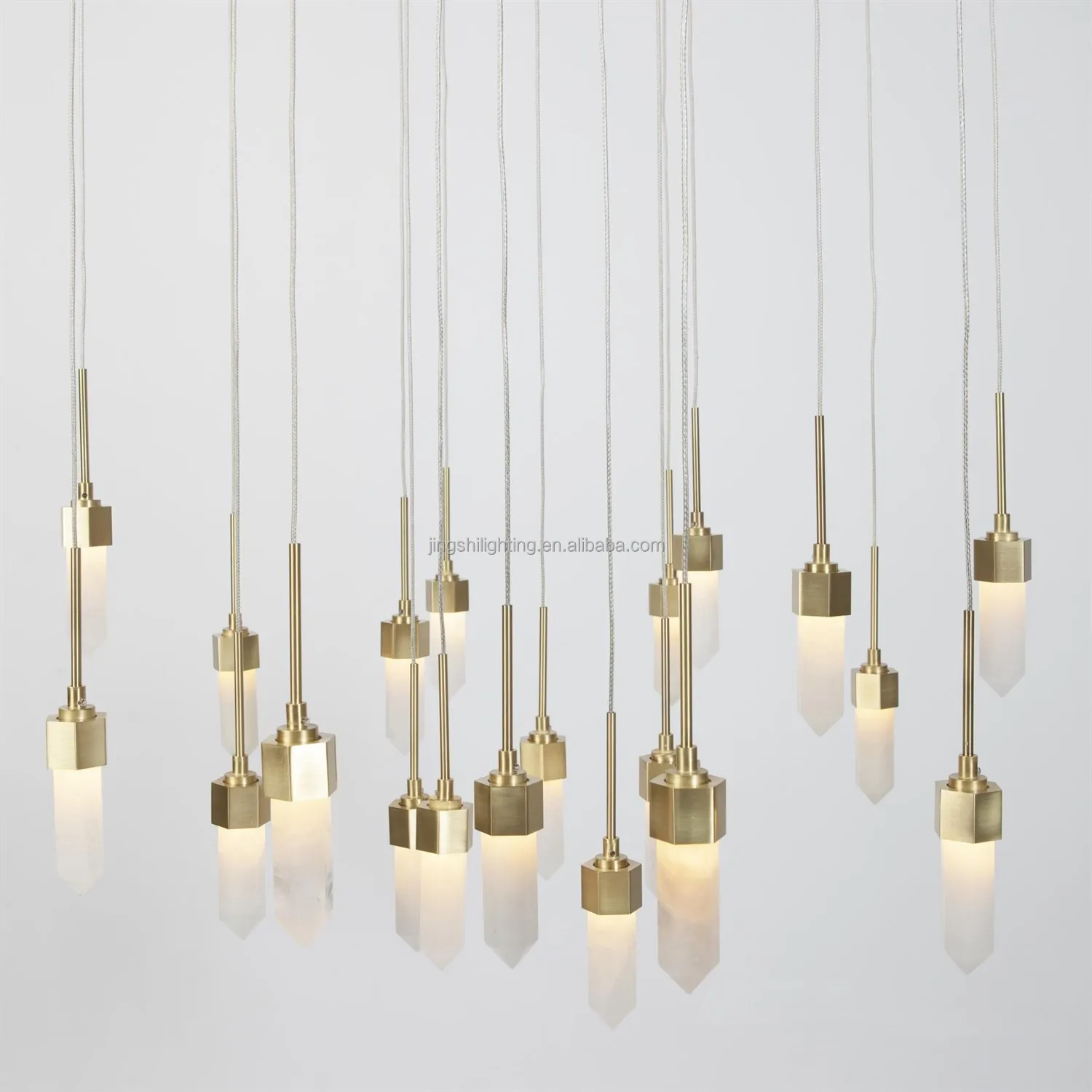 Modern Luxury Cluster Pendant Light Unique Alabaster Chandeliers Duplex ...