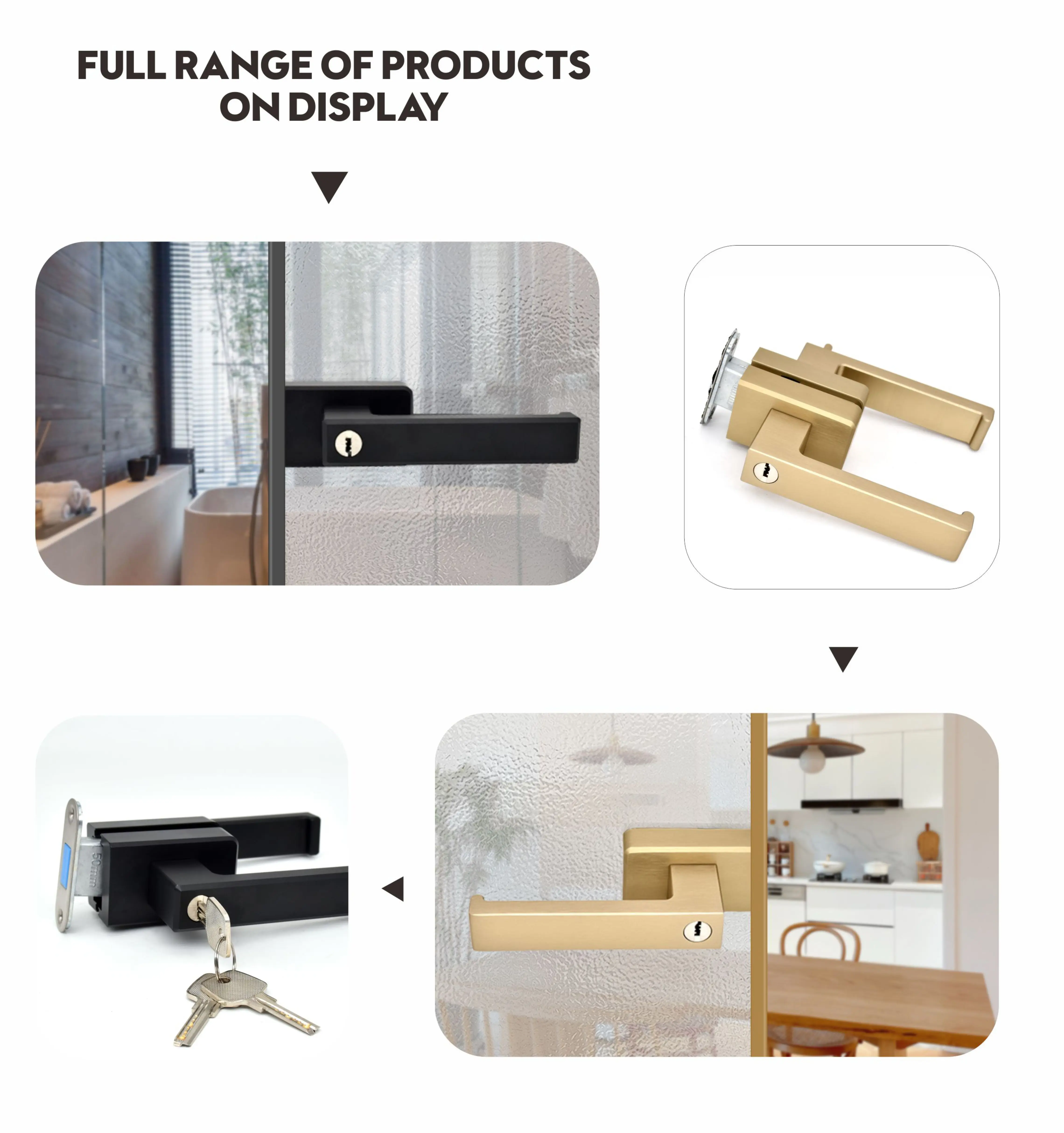Slim Frame Narrow Thin Frame Door Aluminum Profile Handle With Lock ...