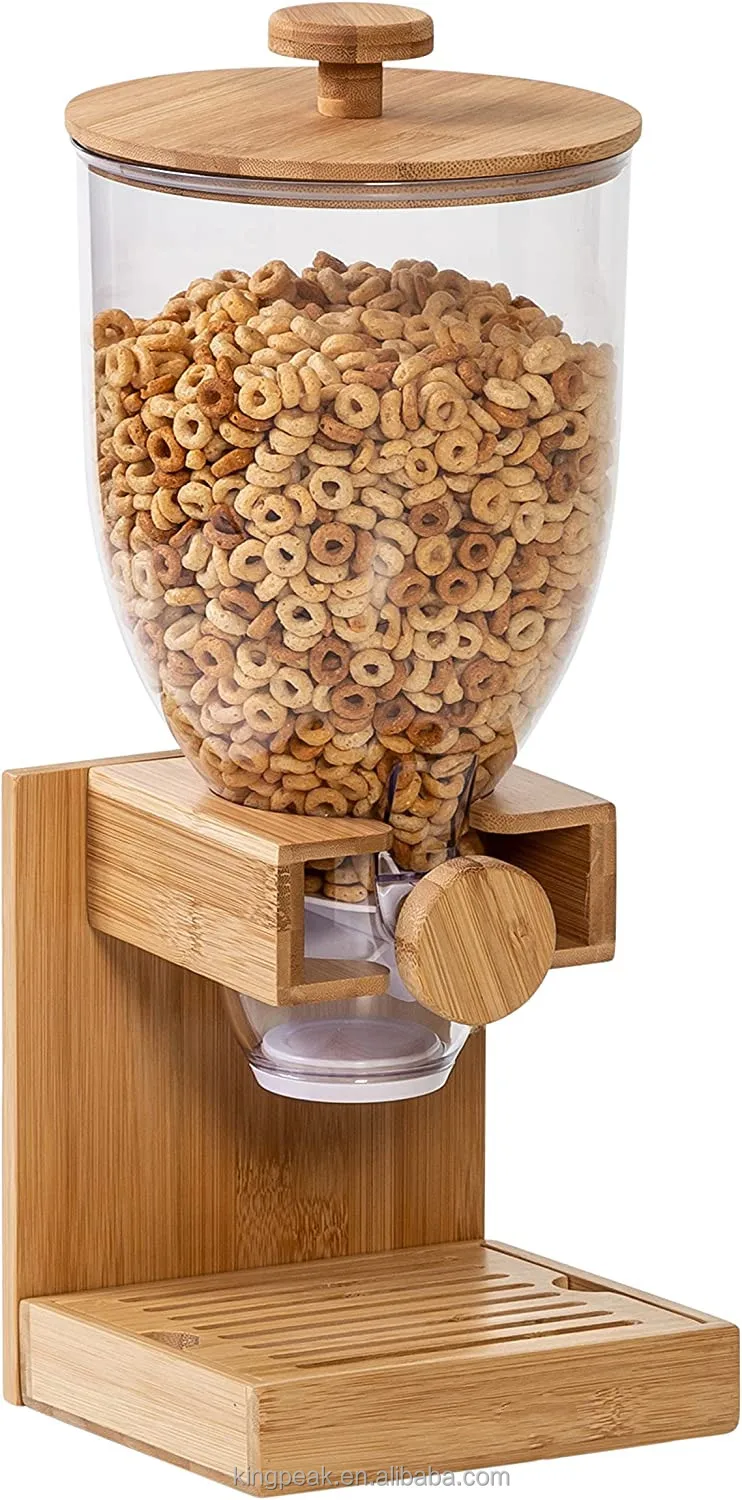Kingpeak Bamboo Snack Cereal Dispenser - Fresh & Durable