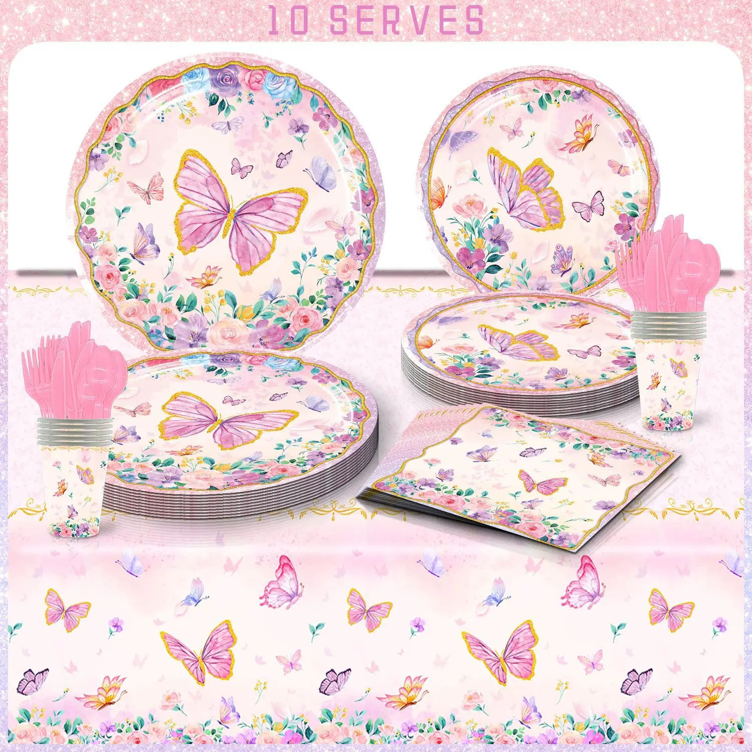 Butterfly Theme Children's Birthday Party Paper Plate Dinner Paper Cup ...