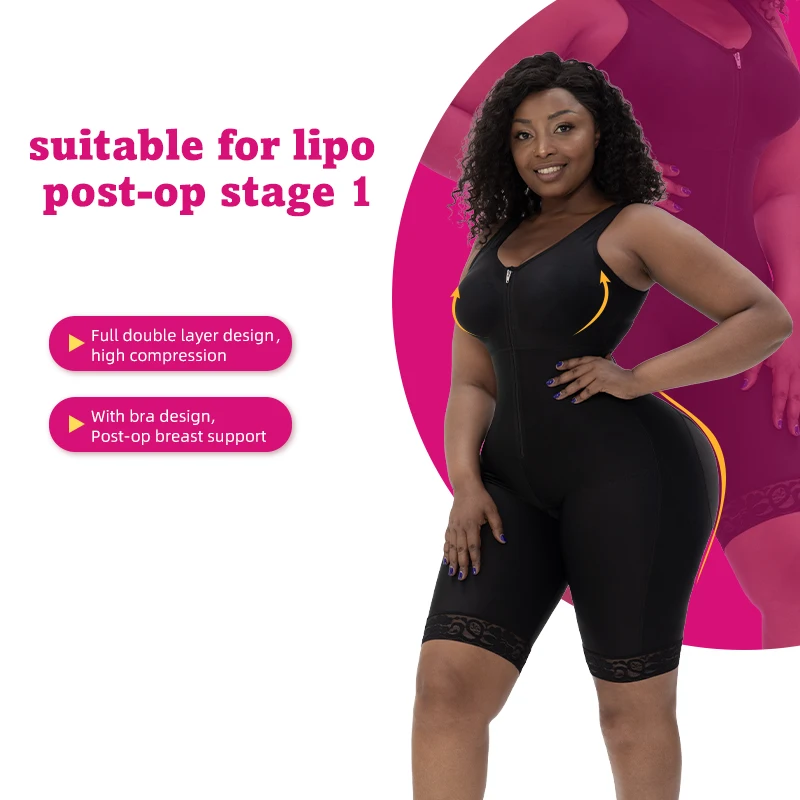 High Compression Post Op One-piece Zipper Faja Tummy Control Slimming ...