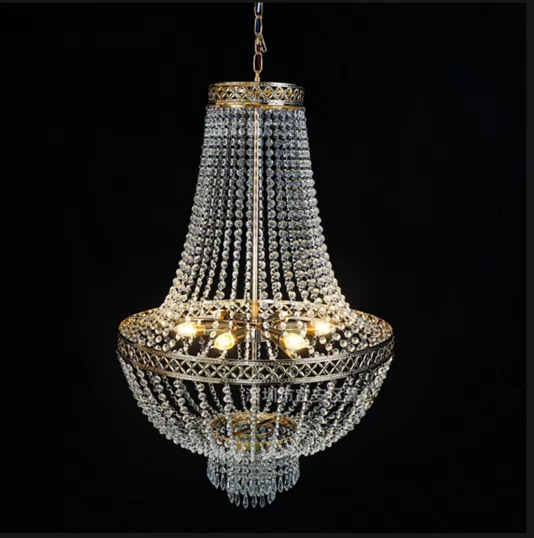 New Wedding Props European Iron Plating Crystal Bead Curtain Chandelier ...