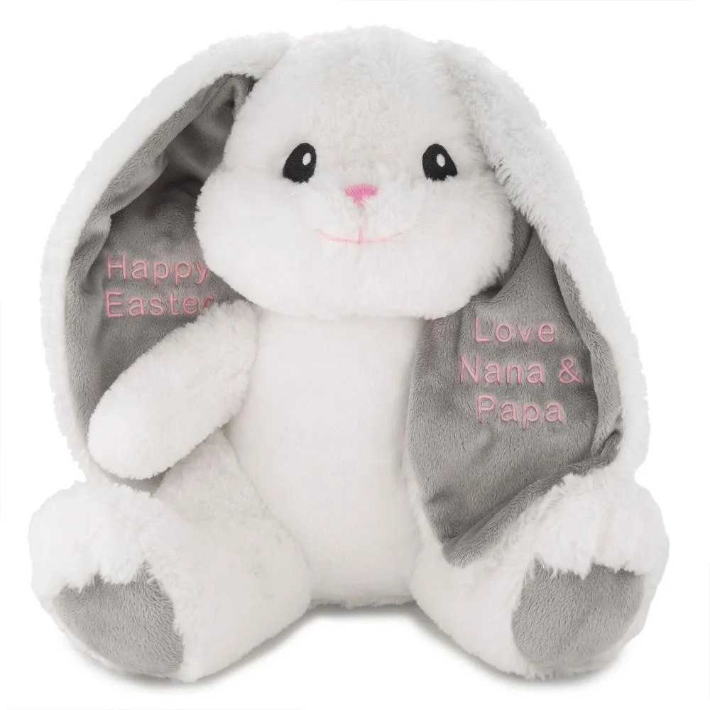 Customized Embroider Logo Stuffed Rabbit Plush Bunny Toys