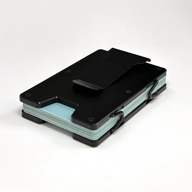 H model hinged Metal Wallets for Men Aluminum alloy cardholder RFID ...