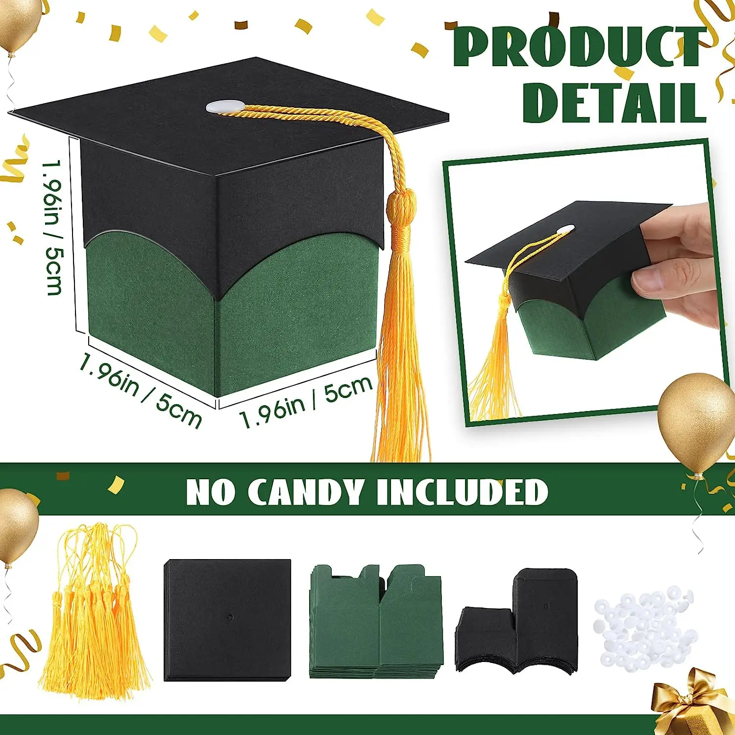 Green Sugar Chocolate Souvenir Candy Box Favor Box Graduation Party ...
