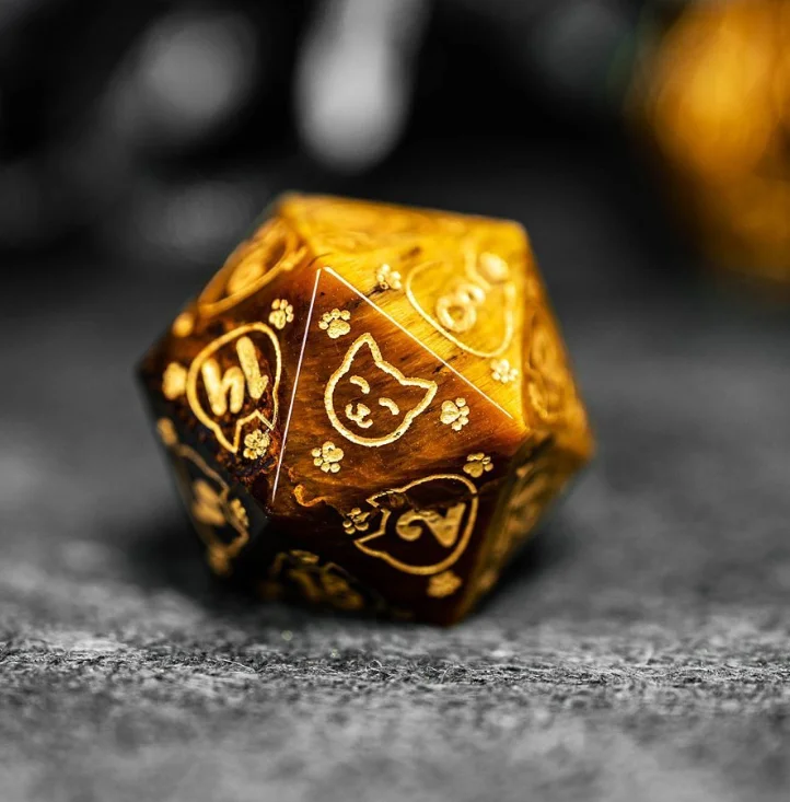 Stone D6 Dice Natural Gemstone Crystal Stone D6 Dice Luxuriant Rainbow ...