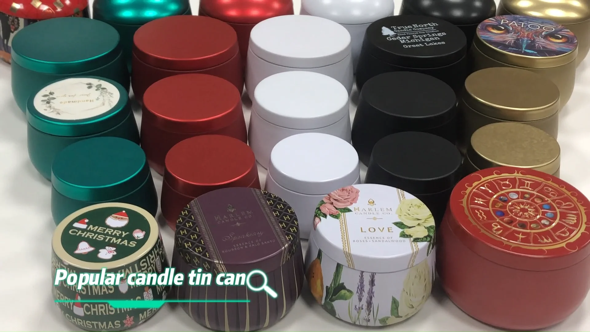 Wholesale 2oz 4oz 8oz Black White Gold Empty Round Metal Soy Wax Travel ...