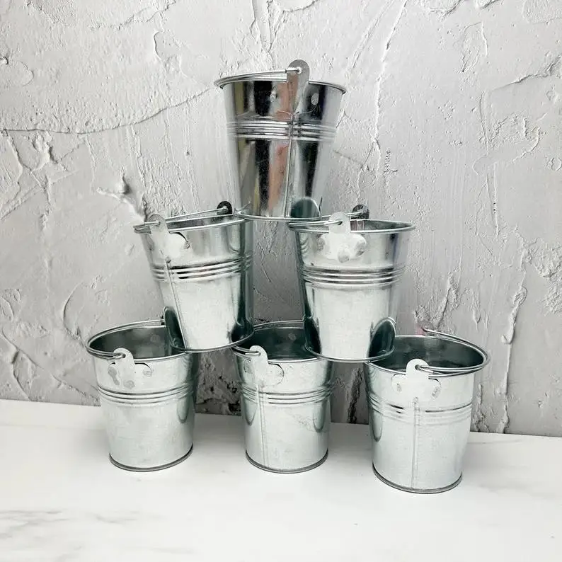 Colorful Metal Pail Candy Pot Galvanized Steel Buckets Garden ...