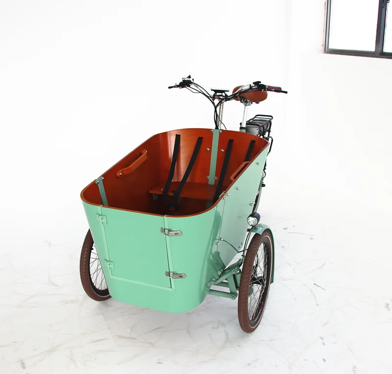 3 Wheel Cargo Bike Electric Tricycle With Cargo Box Wooden Bike For ...