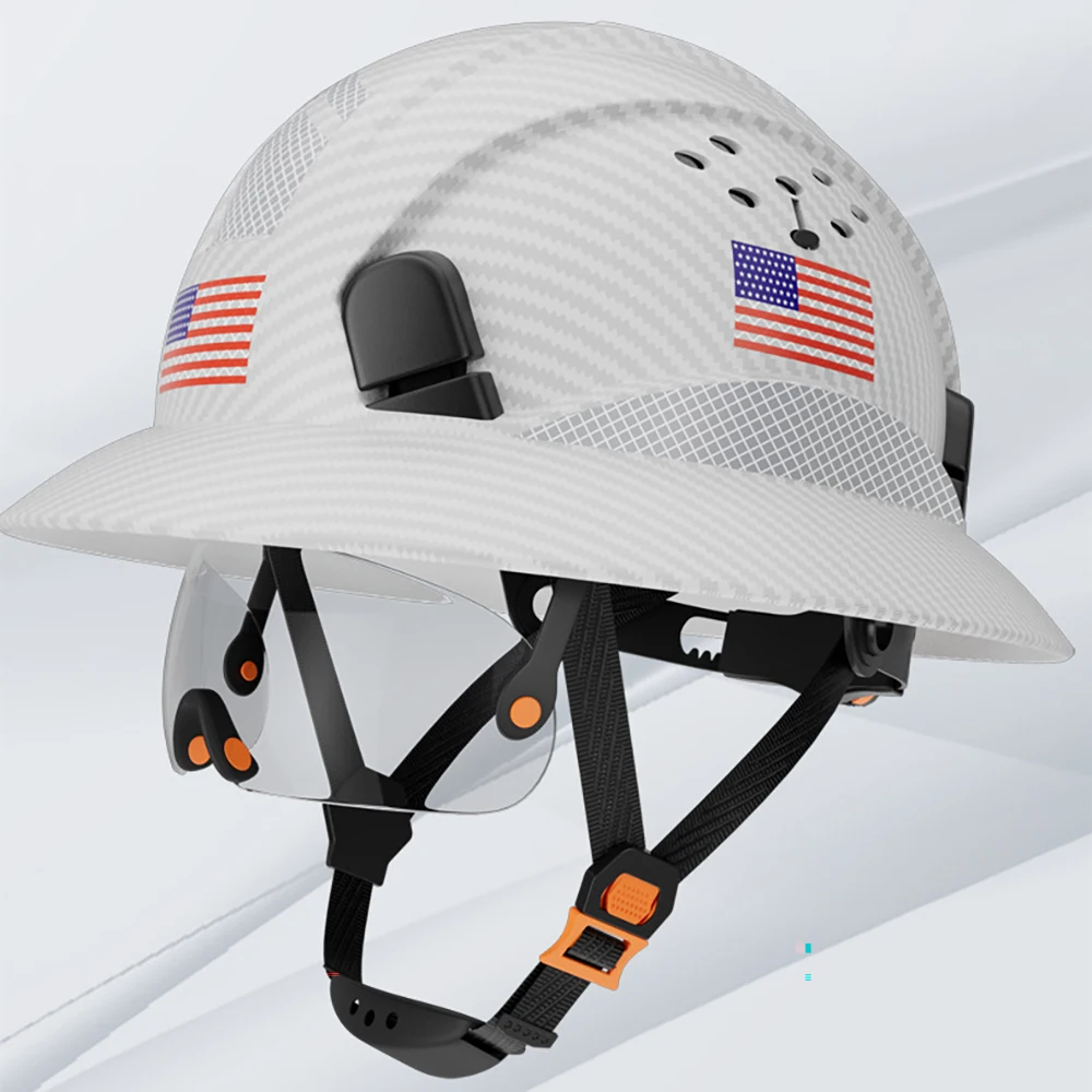 Construction Hard Brim Safety Helmet Custom Pattern Head Protective ...