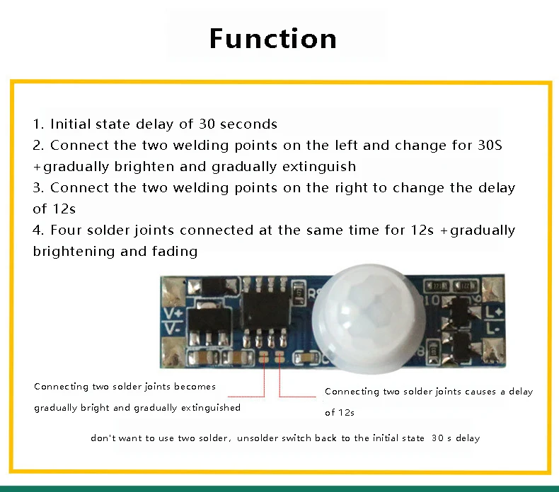 Pir Sensor 12v 24v With Pcb Board Human Infrared Motion Sensor Module ...
