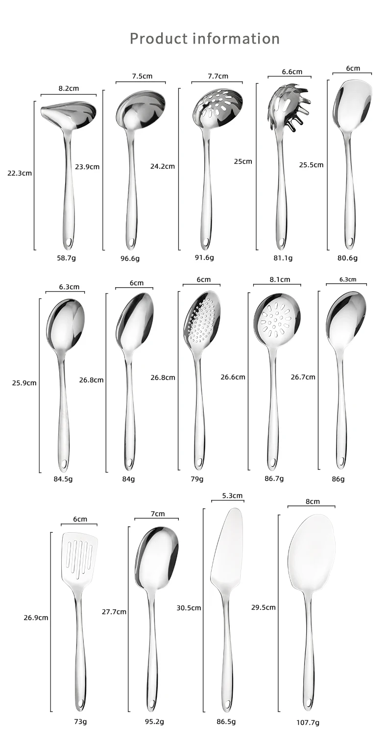 201 Kitchenware Stainless Steel Utensils - Durable & Versatile