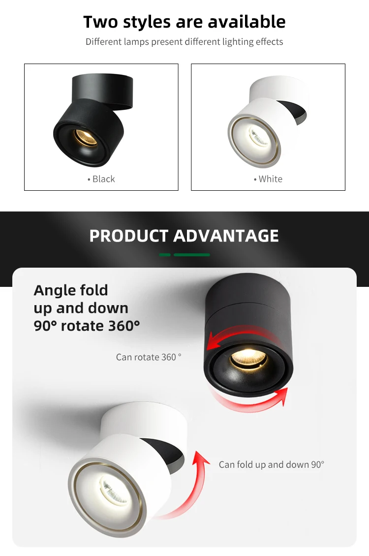 Modern Recessed Indoor Ceiling Recessed 5W 7W 12W 15W Surface Mounted ...